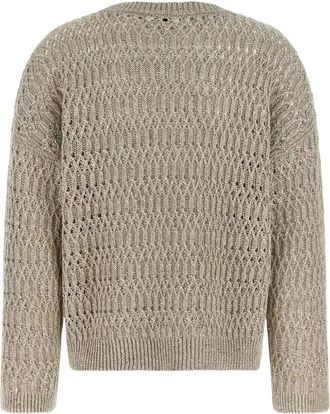 Brunello Cucinelli Open-Knit Linen Sweater