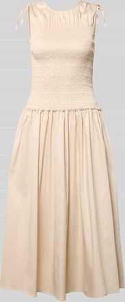 Comma Midikleid mit Smok-Detail