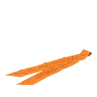 Herm&egrave;s Pre-owned Twilly Scarf Exercices pour Former la Main - Femme - Pre-owned - Orange - Taille: ONE Size