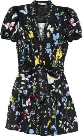 Alice & Olivia Femme, Robes, Noir, Taille: 38 FR V-neck Short Dress