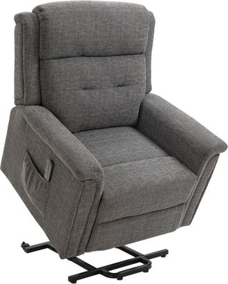 HOMCOM Homcom - Elektrischer Aufstehsessel mit 2 Motoren Fernsehsessel Relaxsessel mit Liegefunktion, Federsystem Sessel mit Aufstehhilfe Seniorensessel mit