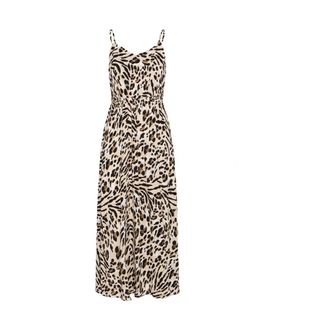Ichi Animal Print Offenes R&uuml;ckenkleid - - Dresses - Damen - Mehrfarbig - M