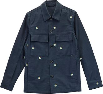 Paul Smith Homme, Chemises, Bleu, Taille: S Giacca Camicia Ricamata