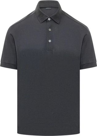 Ermenegildo Zegna Homme, Tops, Bleu, Taille: L Polo en coton et soie