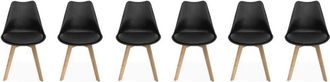 Sweeek 6 skandinavische Stühle mit Holzbeinen - Sweeek