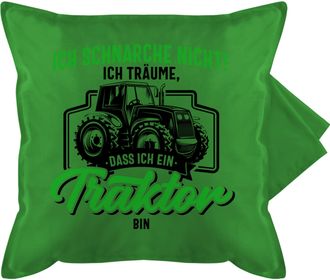 Shirtracer Kissenbezug - Traktoren - Kissen - Ich schnarche nicht ich tr&auml;ume dass ich ein Traktor bin schwarz bunt - 50 x 50 cm - Gr&uuml;n - traktorkissen trecker ki