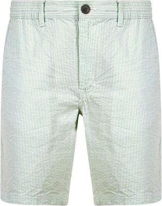 Tokyo Laundry Myrtos Short chino en coton seersucker ray&eacute; teint en fil de coton pour homme, Vert limon, L