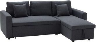 Happy Garden Ecksofa, ausziehbar, clark, 3-Sitzer, grau meliert