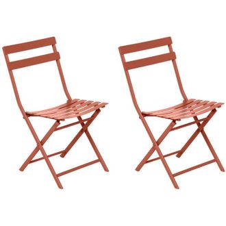 Hesperide Lot de 2 Chaises de jardin m&eacute;tal pliante Greensboro Ambre- Hesp&eacute;ride