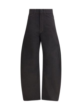 Christophe Lemaire Womens Barrel Trousers Black Cotton