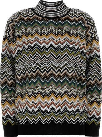 Missoni pull à motif zig-zag - Marron