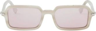 Fendi Selleria Rechteckige Sonnenbrille - - Accessories - unisex - Beige - 51 MM