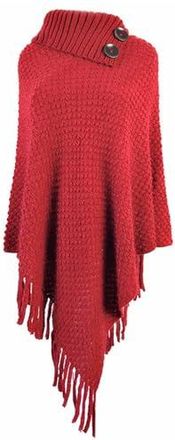 Generic Poncho Femme Hiver Élégant Châle Femme Chaud Poncho Cape Réversible Écharpe Wraps Automne Hiver Poncho Femme Châle Femme Écharpe Cape Tricot Foulard C