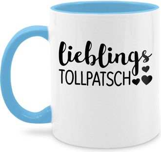 Shirtracer Tasse Tassen 325ml - Statement Spr&uuml;che - Lieblings Tollpatsch - schwarz - 325 ml - Hellblau - tollpatschige spruchtasse sarkasmus tollpatschig kaffeet