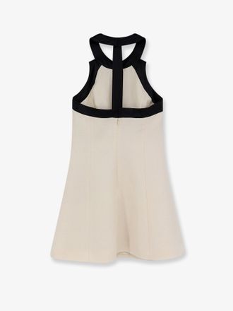 Valentino Womens Mini Dress With Bow Detail White Virgin Wool