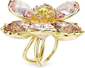 Swarovski Idyllia flower-motif ring - Gold