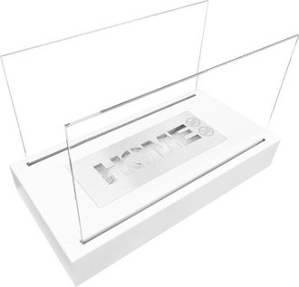 Selsey Selsey CERIN - Tischkamin / freistehender Biokamin aus Edelstahl und Glas mit T&Uuml;V-Zertifikat, rechteckig, 22 cm hoch (Wei&szlig; Struktur)