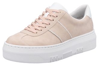 Rieker Plateausneaker RIEKER, Damen, Gr. 42, rosa (ros&eacute;, wei&szlig;), Lederimitat, Schuhe Plateausneaker, Schn&uuml;rschuh, Halbschuh, Freizeitschuh mit gepolstertem Sc