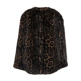 Apparis Leopard Motif Ecofur Braune Pelzjacke - - Jackets - Damen - Braun - XS