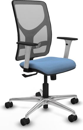 Piqueras y Crespo B&uuml;rostuhl, blau mit wei&szlig;en und schwarzen Armlehnen, h&ouml;henverstellbare Lendenwirbelst&uuml;tze, ausgestattet mit 3 Positionen und Schneideschaum, Grau/Himme