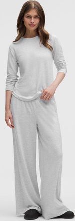 lululemon BeCalm Hose mit weitem Bein und mittelhohem Bund für Frauen - Größe 2XS in Heathered Core Ultra Light Grey