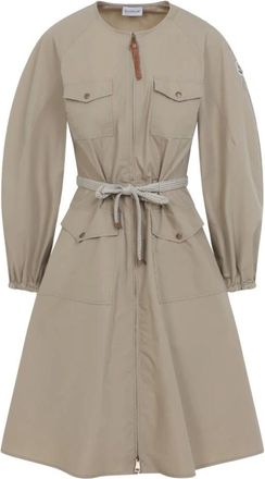 Moncler Femme, Robes, Beige, Taille: 38 FR Cotton Mini Dress