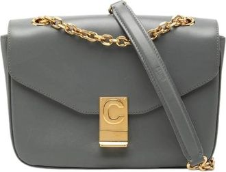 Celine Pre-owned Sac bandouli&egrave;re C en cuir moyen &agrave; cha&icirc;ne - Femme - Pre-owned - Gris - Taille: ONE Size