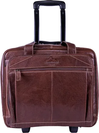 Alpenleder Business Trolley - Denver (Handgefertigt) - Nachhaltiges Bio-Leder aus regionaler Landwirtschaft | Trolley Handgep&auml;ck, Aktentasche mit Rollen *Fair Pr