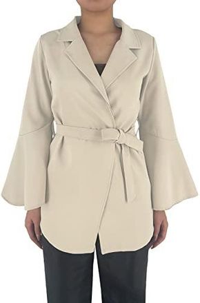 JOPHY & CO. Veste pour femme &agrave; manches longues avec ceinture (cod. 6966), beige, 3XL