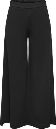 Jacqueline de Yong JdY Damen Hose weites Bein elastischer Bund praktischen Seitentaschen modisch, Farben:Schwarz-3, Größe:XL / 32L, Beinlänge:L32