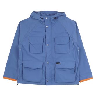 Fay Nylon Windbreaker mit Kapuze und Taschen - - Jackets - Herren - Blau - L