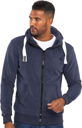 Alessandro Salvarini Herren Sweatjacke (S-3XL) mit Kapuze - Leicht, Atmungsaktiv, Kapuzenpullover mit Rei&szlig;verschluss M&auml;nner - AS-314 Navy Large