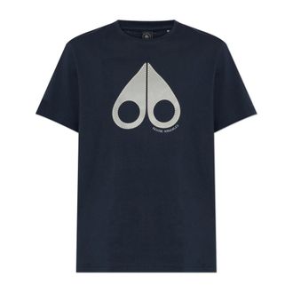 Moose Knuckles Homme, Tops, Bleu, Taille: S Logo Graphic T-Shirt