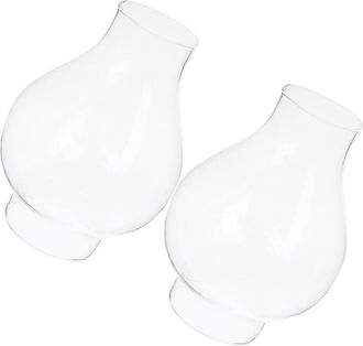 Artibetter 2 St&uuml;ck Vintage Glas Lampenschirme Rund Klein Winddicht Ersatzglas f&uuml;r Kronleuchter Pendelleuchten Wandleuchten Kompatibel Zeitlos Gem&uuml;tliche Beleucht