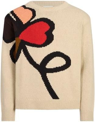 Nn.07 Pull ample col rond jacquard en coton bio