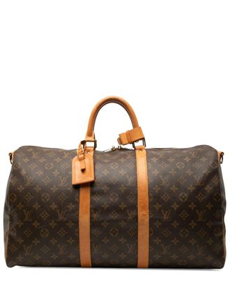Louis Vuitton 1993 Monogram Keepall Bandoulière Reisetasche 50cm - Braun
