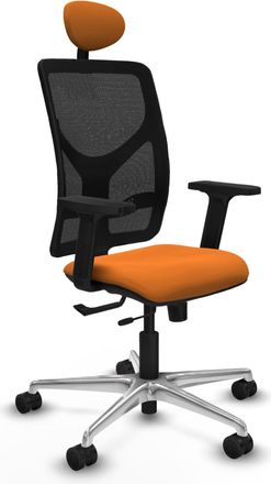 Piqueras y Crespo Schreibtischstuhl mit R&uuml;ckenlehne, mit 2D-Armlehnen, h&ouml;henverstellbare Lendenwirbelst&uuml;tze und festes Kopfteil, ausgestattet mit Syncro/Traslack. Schwa