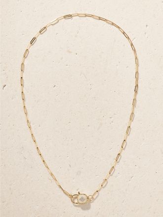 Pascale Monvoisin Ginger Kette Aus 9 Karat Gold Mit Harz Und Diamanten