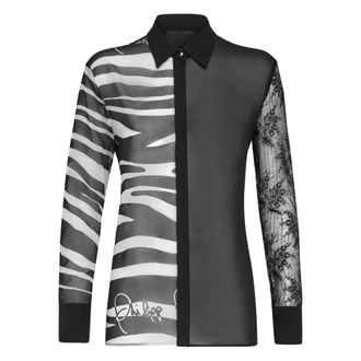 Philipp Plein Damen, Blusen & Hemden, Schwarzk, MGr&ouml;&szlig;e