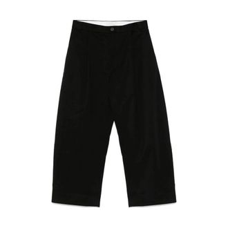 STUDIO NICHOLSON Schwarze Knopf Rei&szlig;verschluss G&uuml;rtelhose - - Trousers - Herren - Schwarzk - M