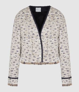 Forte_Forte Veste Tweed Jacquard Dune