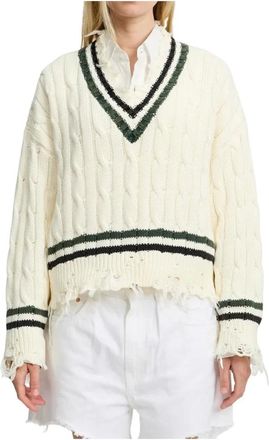 Denimist Femme, Pulls, Beige, Taille: 40 FR Pull de tennis torsad&eacute;
