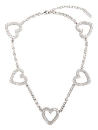 Mach & Mach collier à design coeur serti de cristaux - Argent