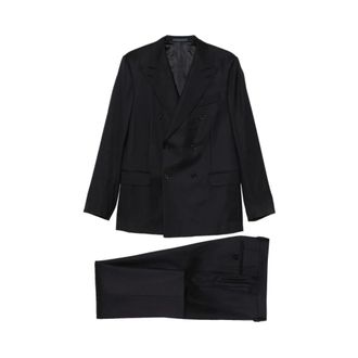 Caruso Anzug mit doppelreihigem Verschluss - - Suits - Herren - Schwarzk - 2XL