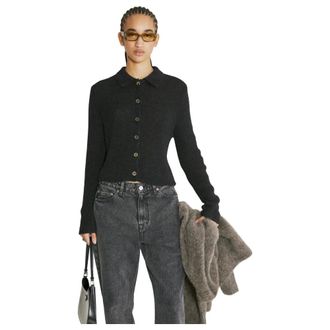 Our Legacy Femme, Pulls, Noir, Taille: 40 FR Gilet en tricot m&eacute;lang&eacute; de laine