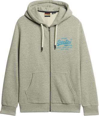 Superdry Herren Neon Vl Ziphood Sweatshirt, Grau (Athletic Grey Marl), XL