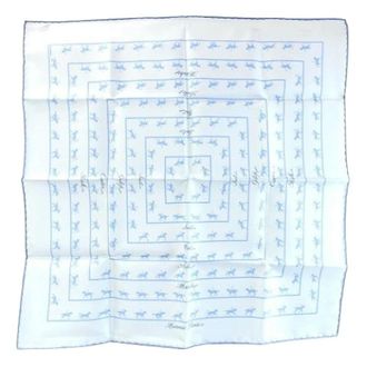 Herm&egrave;s Pre-owned Silk Handkerchief - Femme - Pre-owned - Bleu - Taille: ONE Size