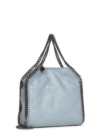 Stella McCartney Womens Tote Bag Falabella Mini Light Blue Polyester Shoulder