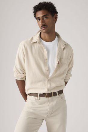 Levi's Sunset Pocket Shirt - Homme - Cream / Pumice Stone Cotton Linen - 2XL