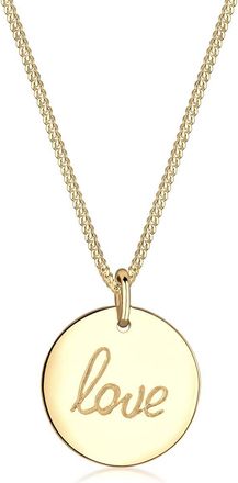 Elli Halskette Damen Love Schriftzug Anh&auml;nger Wording in 925 Sterling Silber vergoldet